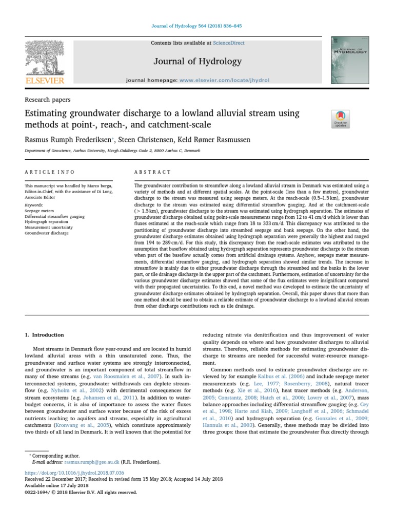 FREDERIKSEN2018 | PDF | Discharge (Hydrology) | Drainage Basin
