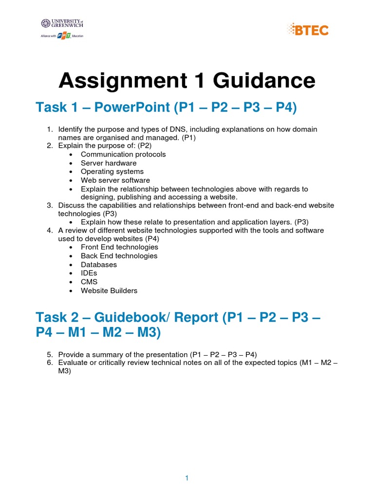 Unit 10.assignment 1 Guidance | PDF | Domain Name System | Websites
