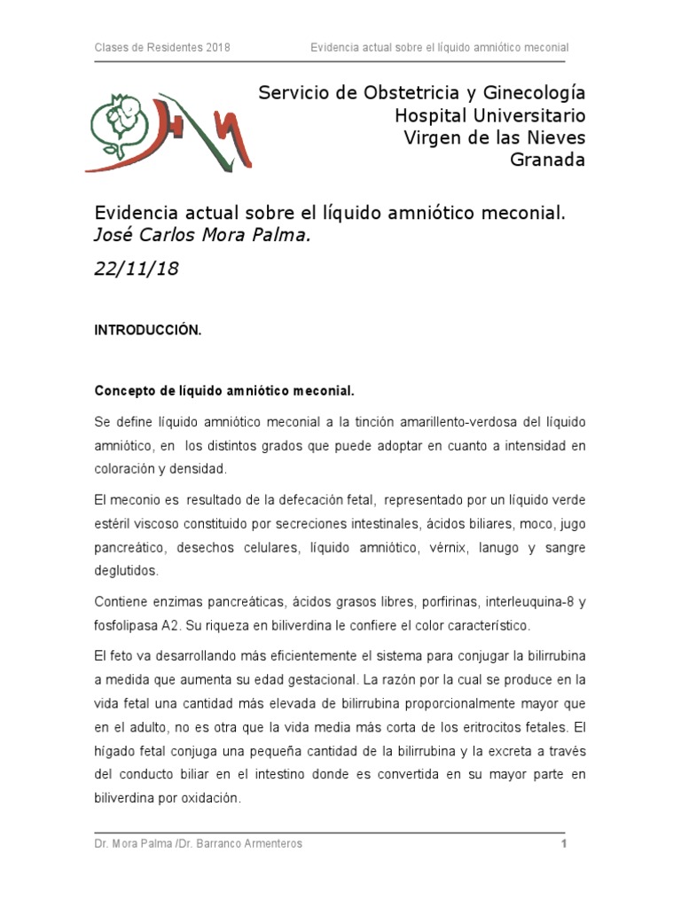 Líquido Amniótico Meconial: Evidencias 2018 | PDF | Parto | El embarazo