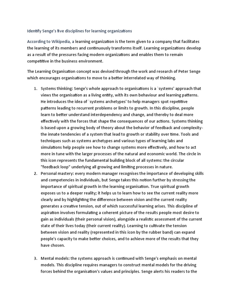 Identify Senge | PDF | Systems Theory | System