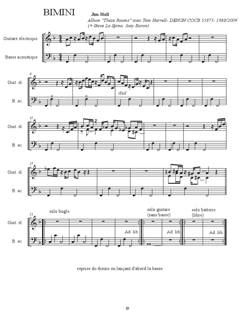 Bimini:JHall - Score | PDF
