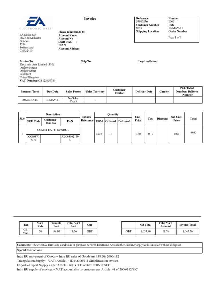 10061_InterCompany | Value Added Tax | Invoice