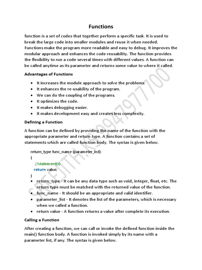 Day 5 Functions Pdf Anonymous Function Subroutine