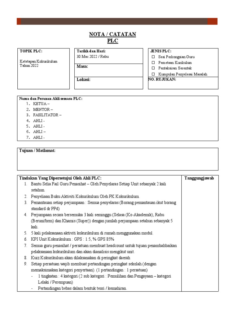 PLC Panitia 2021 | PDF