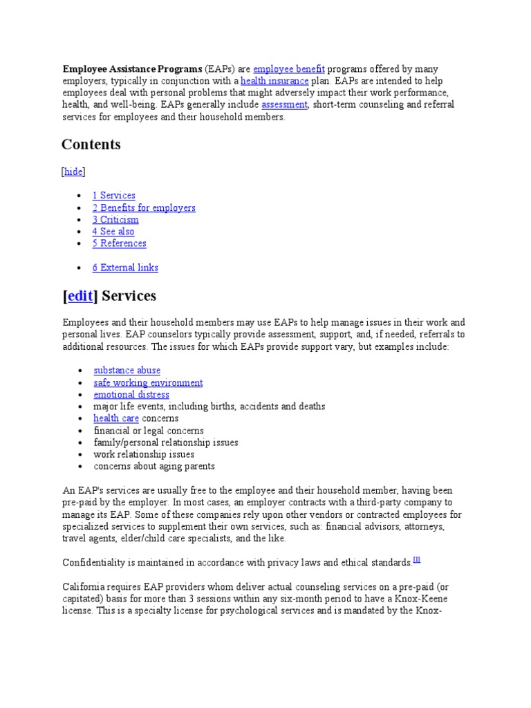 Employee Assistance Programme | PDF | Behavioural Sciences | Employee