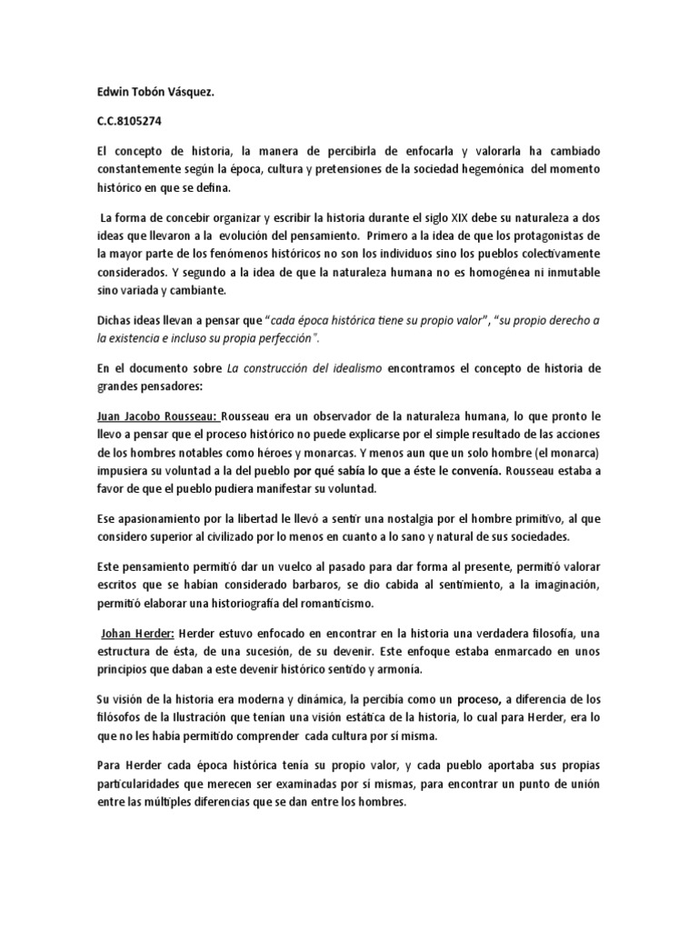 El Concepto de Historia | PDF | Immanuel Kant | Razón