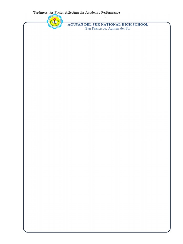 Effects of Tardiness On The Academic Performance of Grade 11 Students ...