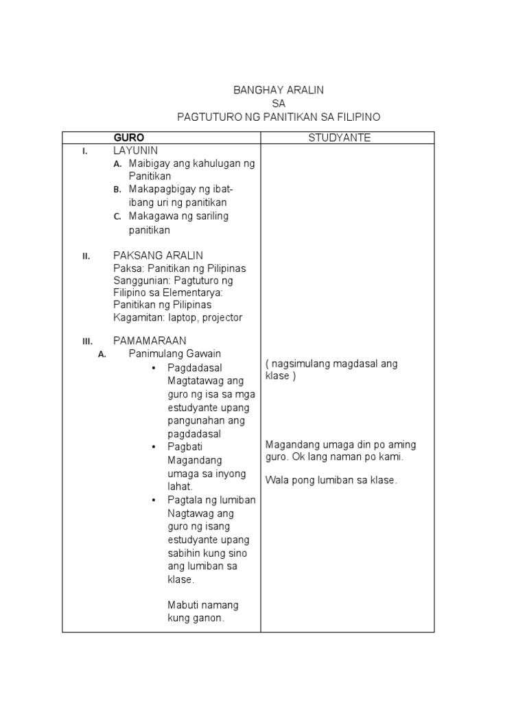 Lessonplan Panitikan Eed3a | PDF
