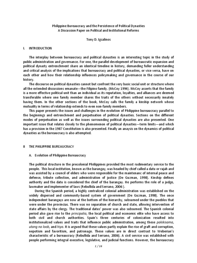 Philippine Bureaucracy and The Persisten | PDF | Bureaucracy | Civil ...