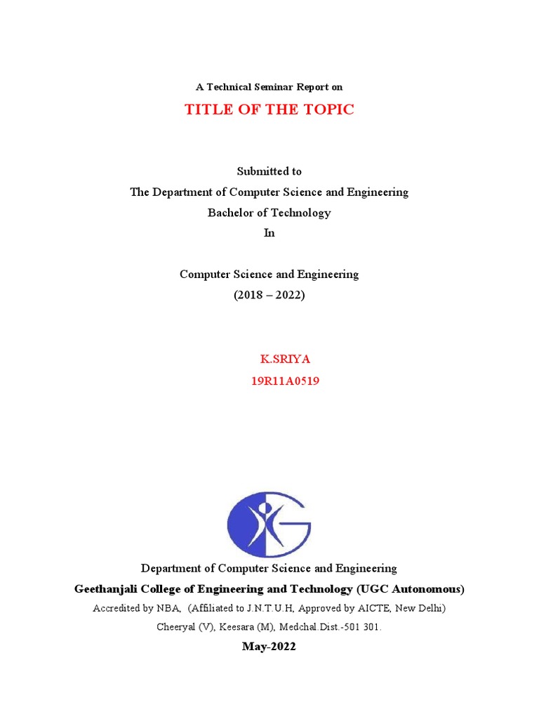 Sample Tech Sem Report | PDF | Predictive Analytics | Analytics