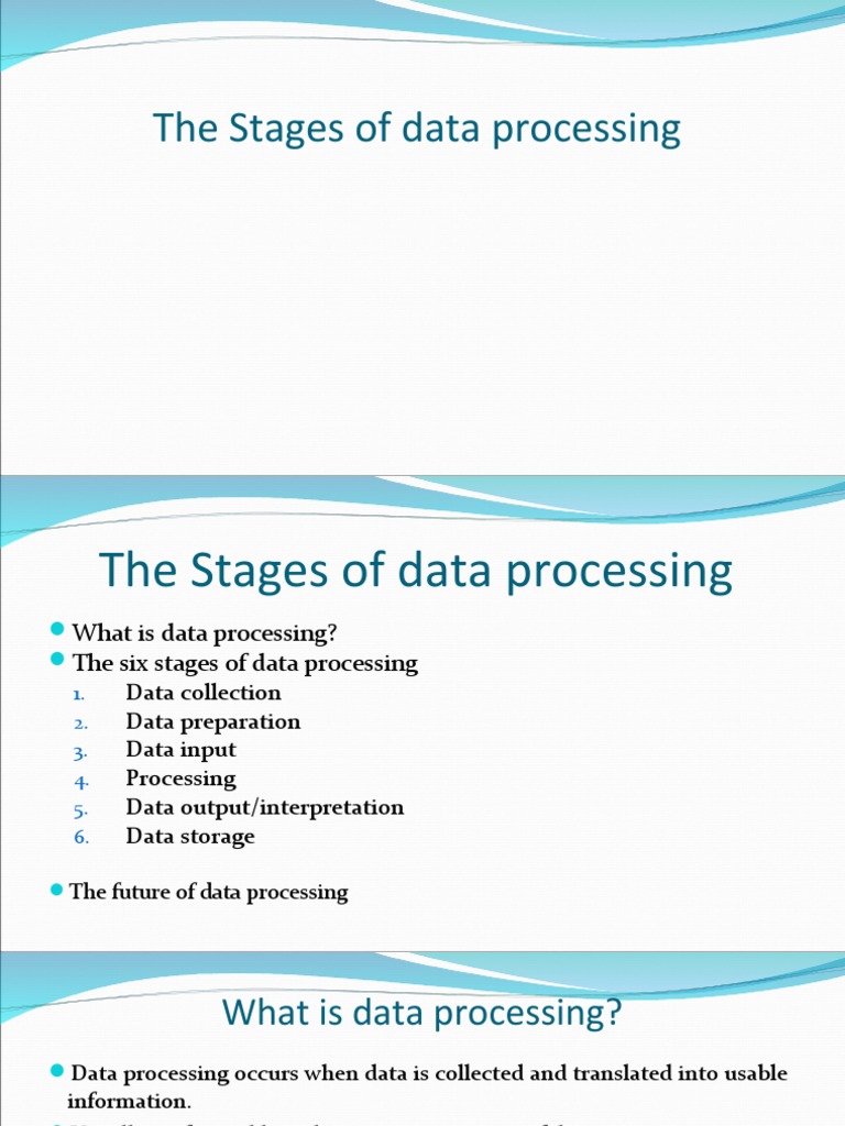2.3 Stages of Data Processing | PDF | Data | Information