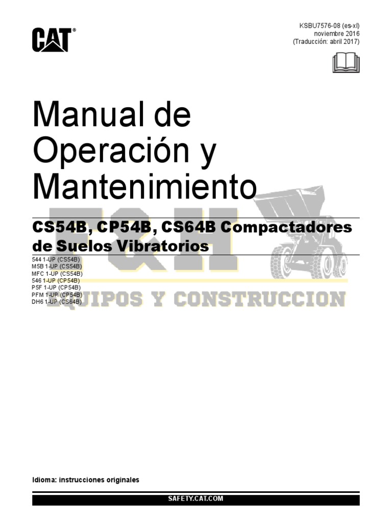 Manual de Operación y Mantenimiento CAT CS54B | PDF | Amianto | Administración de Seguridad y ...