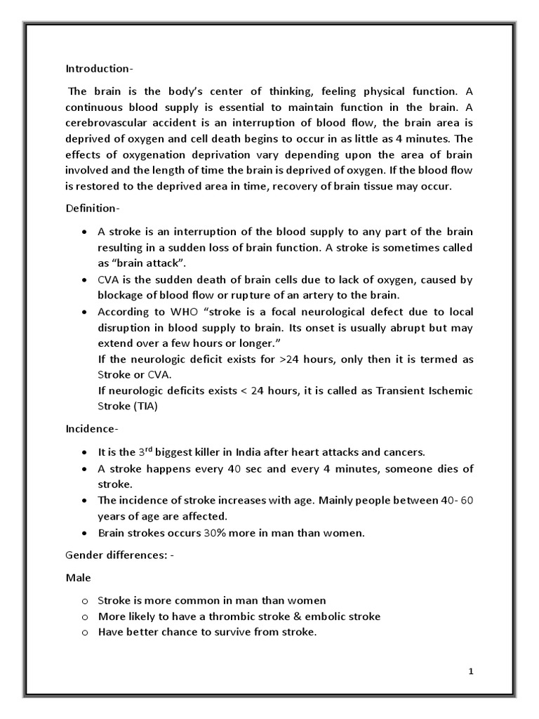 CVA | PDF | Stroke | Ischemia