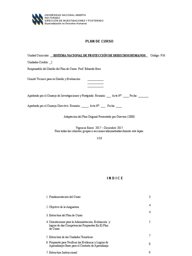 Plan de Curso 956 | PDF
