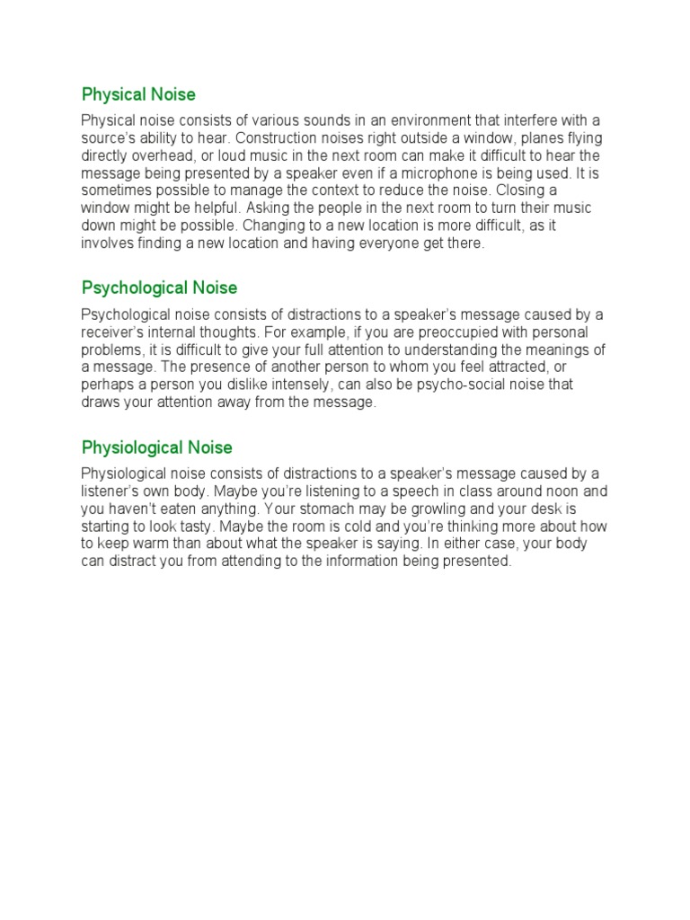 Psychological Noise | PDF