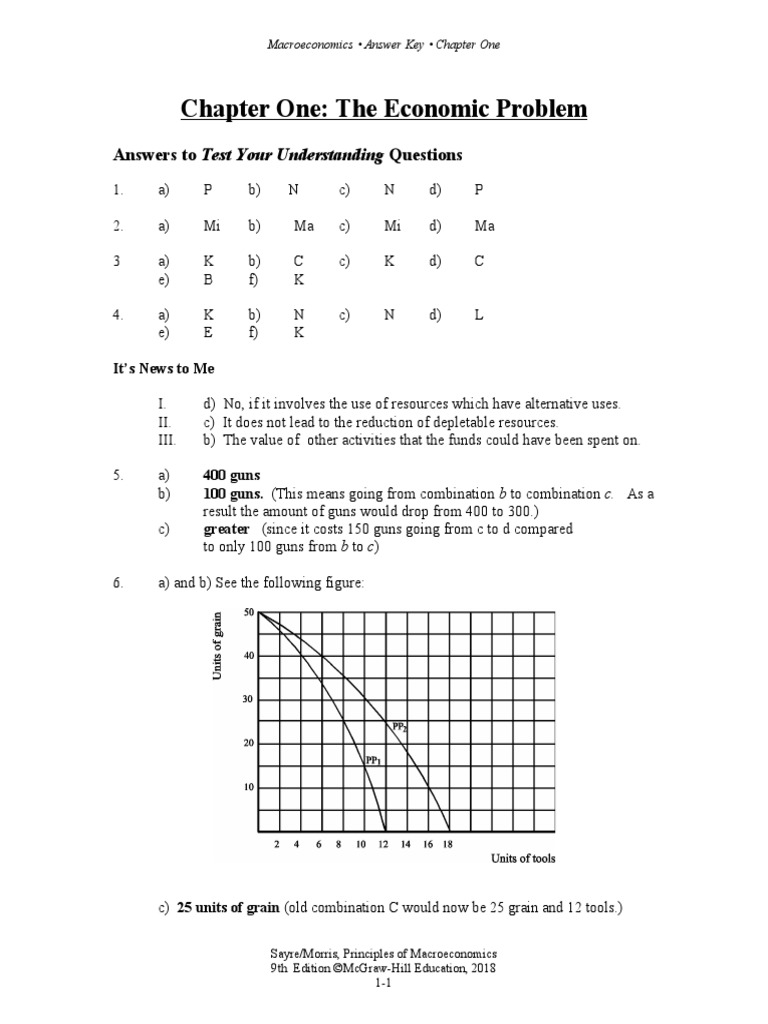 Chapter One: The Economic Problem: Answers To Test Your Understanding ...