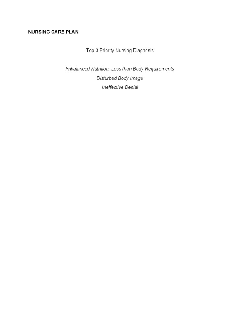 Nursing Care Plan | PDF | Anorexia Nervosa | Nursing
