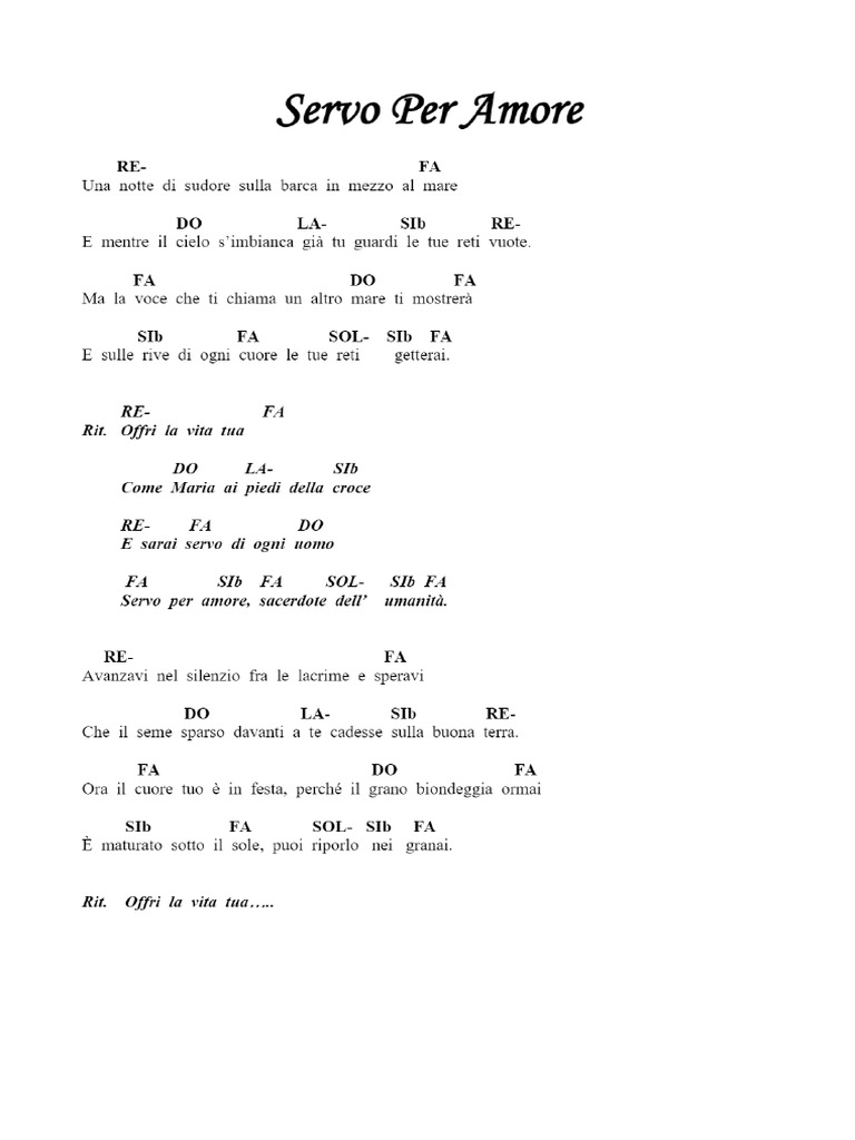 Servo Per Amore | PDF