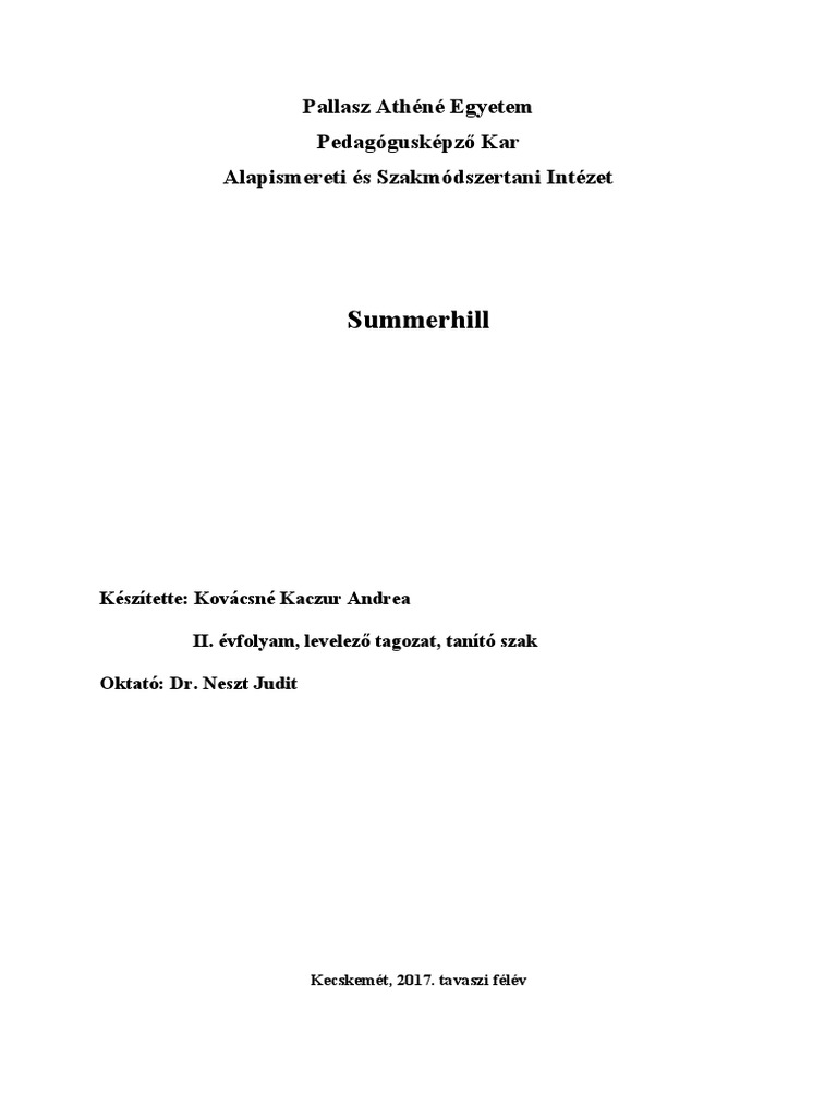 Summerhill | PDF