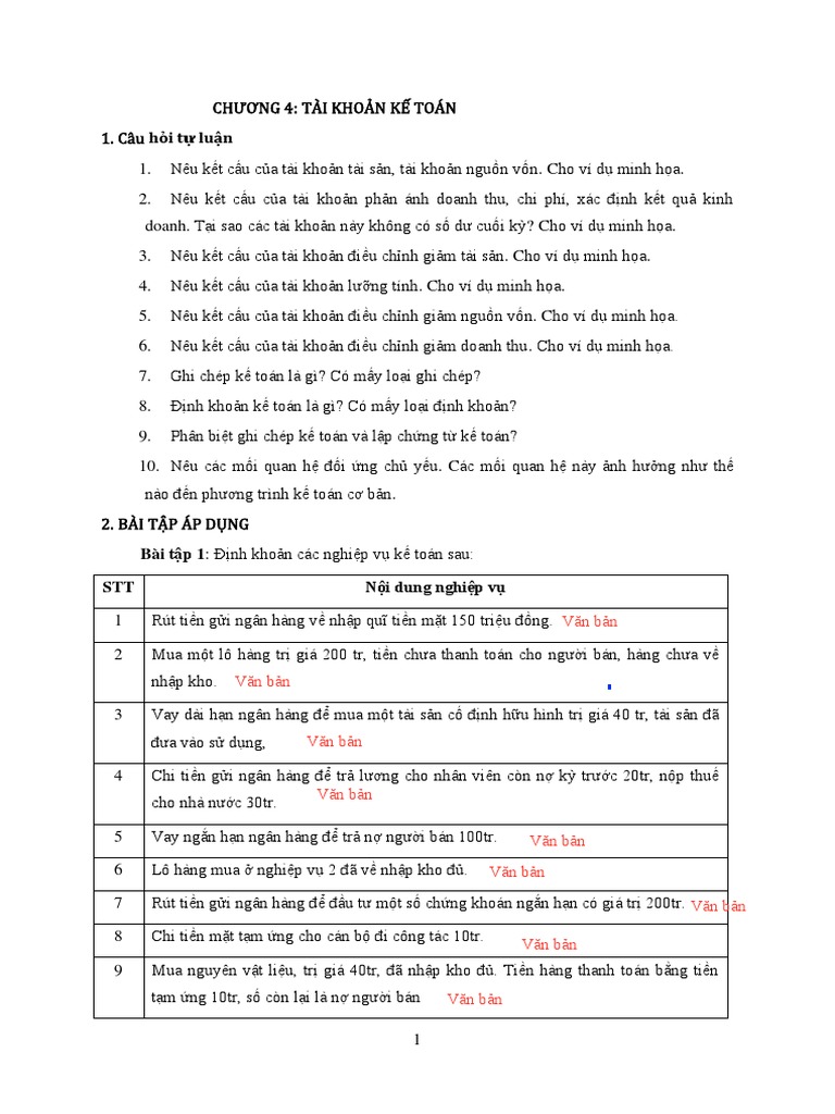 2021 NLKT BT Chuong 4 5 | PDF