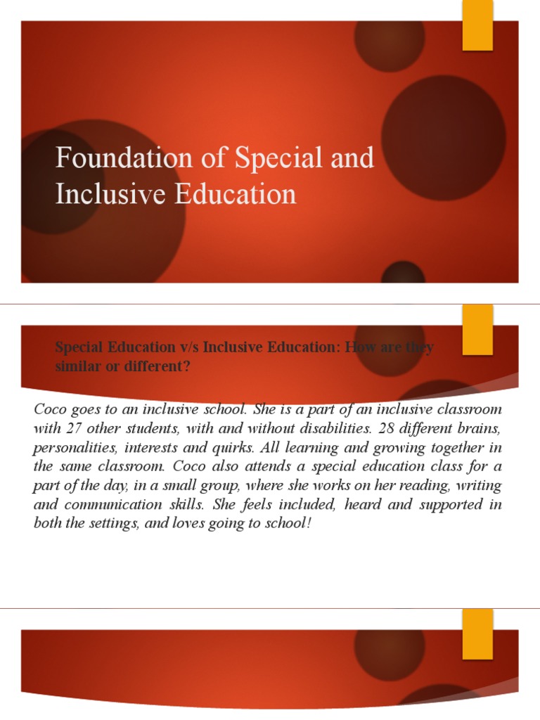 Foundation of Special and Inclusive Education - Topic 01pptx | PDF ...