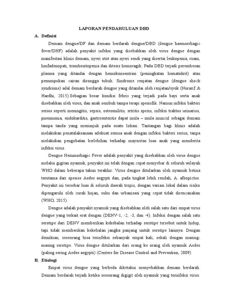 Laporan Pendahuluan DBD | PDF
