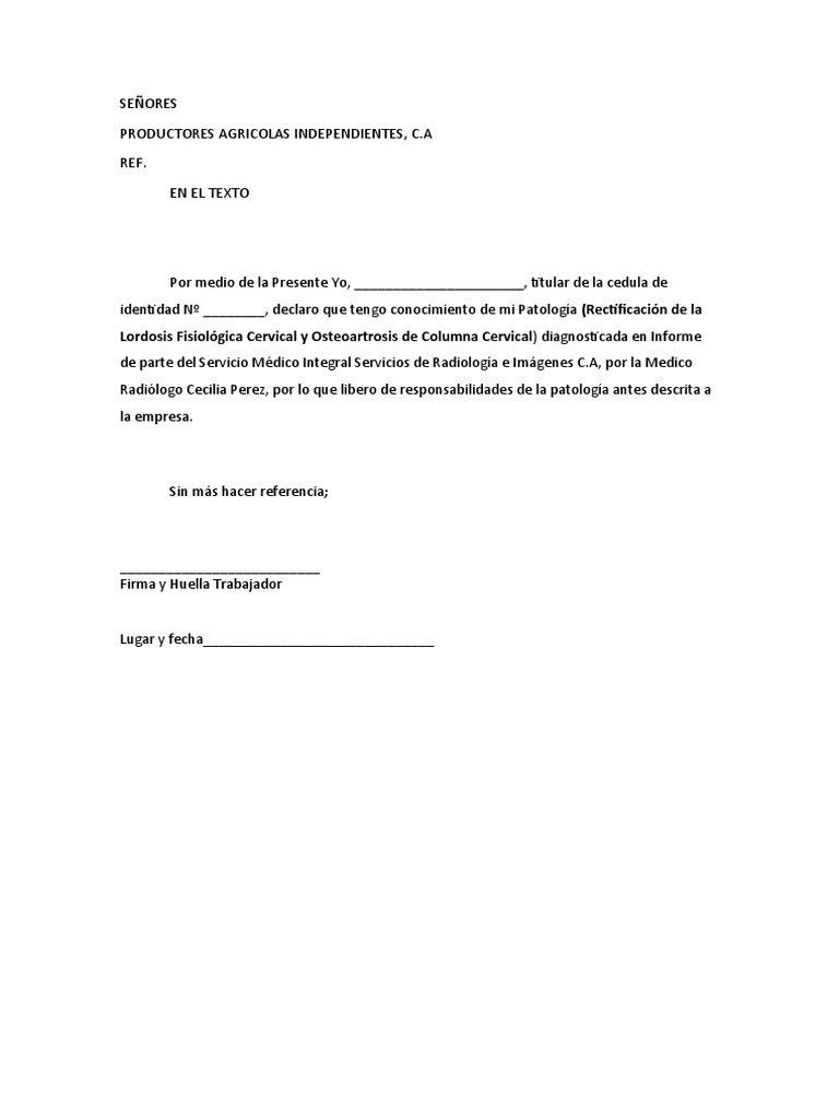 Carta Diagnostico - Medico | PDF