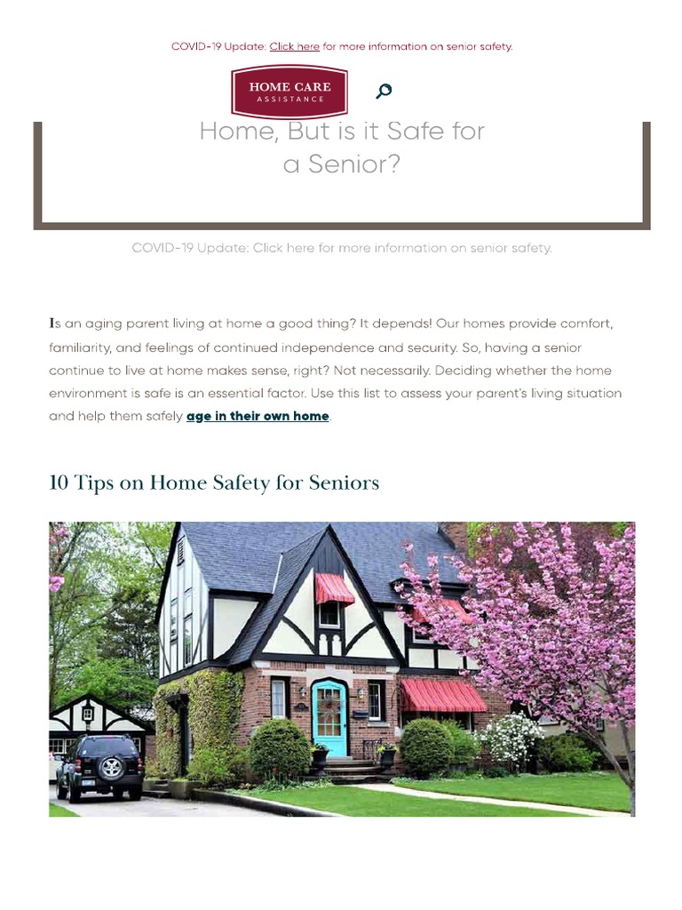 10 Home Safety Tips For Seniors | PDF