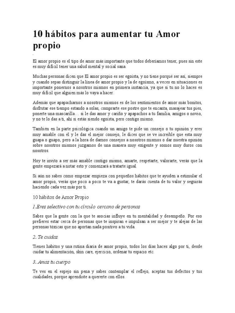 Amor Propio | PDF