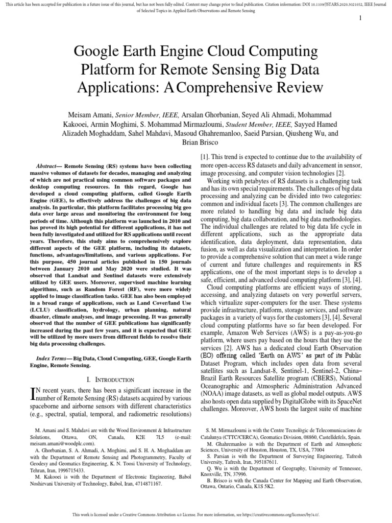 Google Earth Engine Cloud Computing Platform For Remote Sensing Big ...