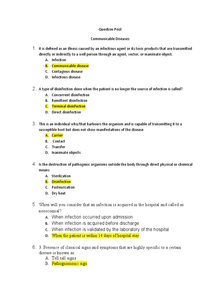 CD - Question Pool | PDF | Infection | Hiv/Aids