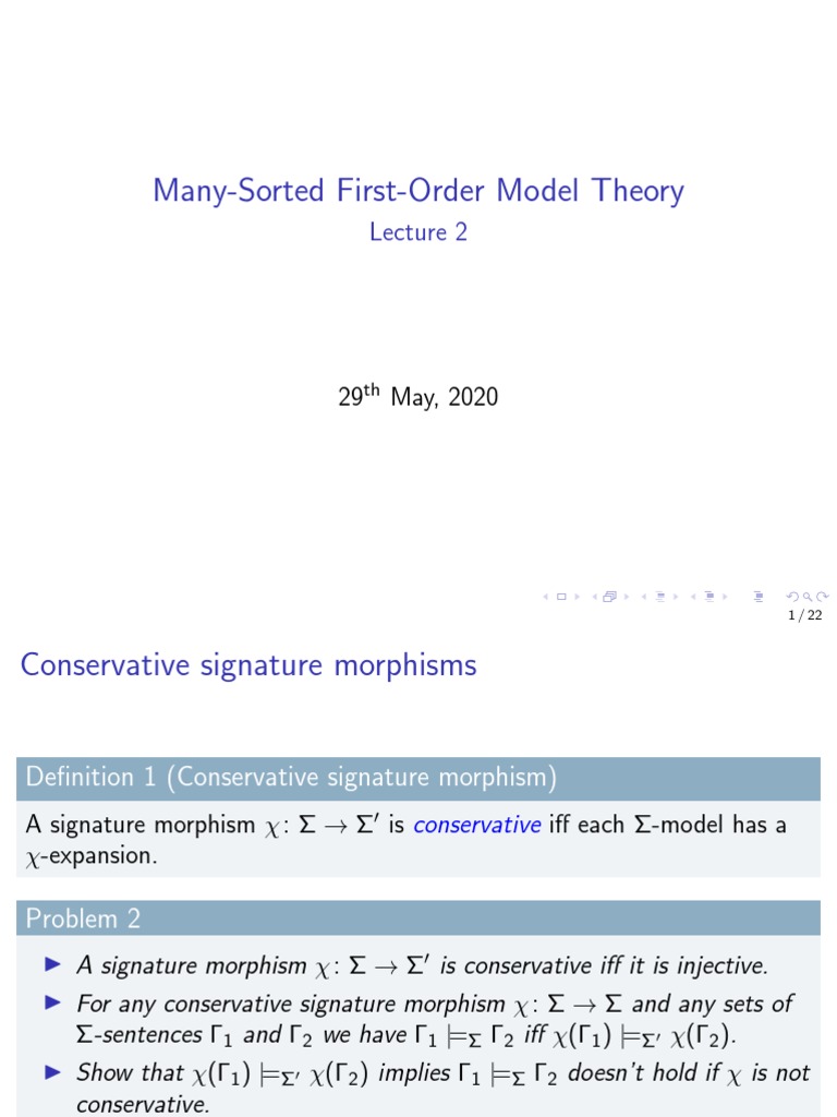 Many-Sorted First-Order Model Theory | PDF | Function (Mathematics) | Logic