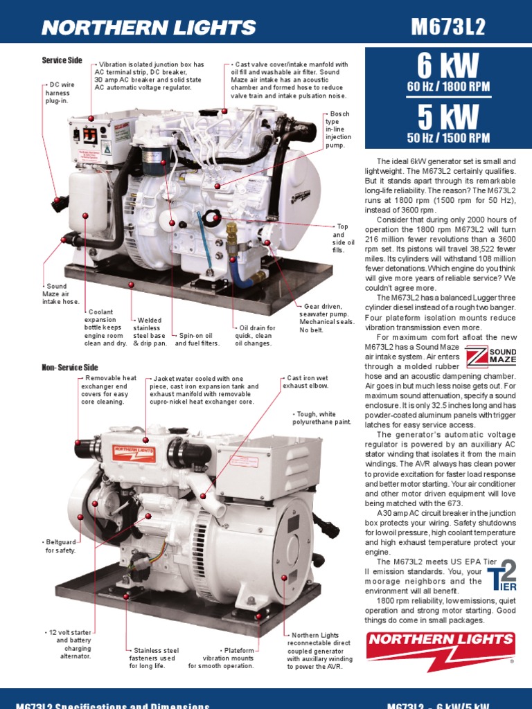 Northern Lights M673L2 Generator | PDF | Diesel Engine | Engines