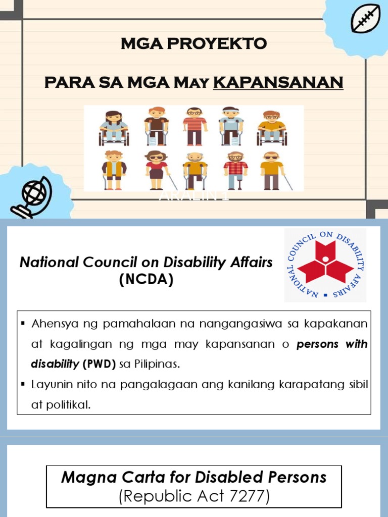 MGa Proyekto para Sa Mga May Kapansanan at Kababaihan | PDF