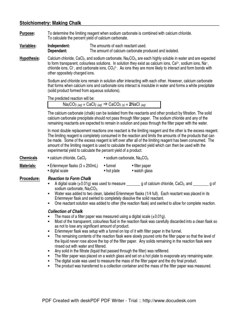 L Make Chalk | PDF | Sodium Carbonate | Filtration