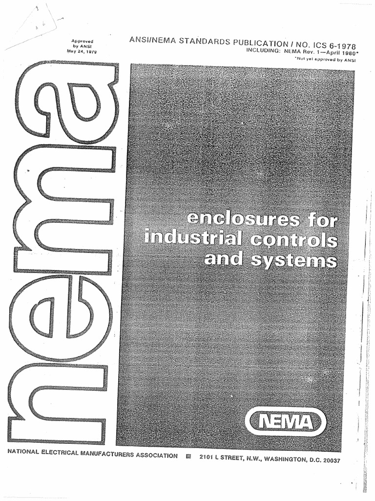 ANSI NEMA ICS 6-1978 Enclosures For Industrial Controls and System | PDF