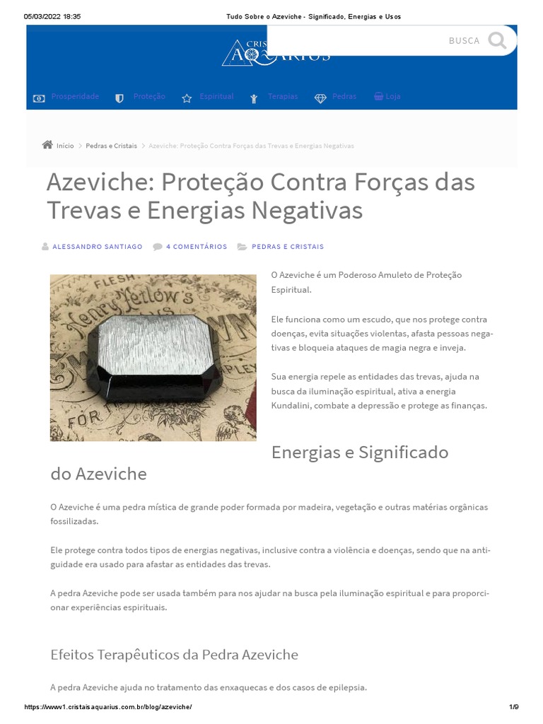 Tudo Sobre o Azeviche - Significado, Energias e Usos | PDF
