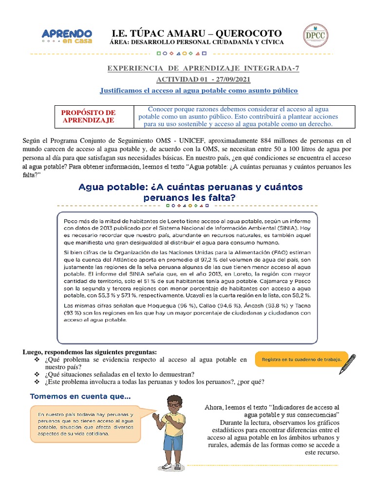 3° 4° Exp7 Act02 08 10 | PDF | Agua | Agua potable