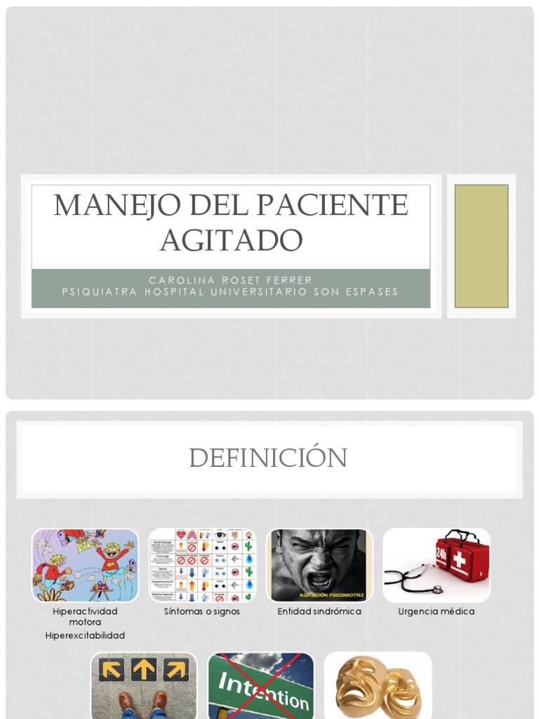 Manejo Del Paciente Agitado | PDF