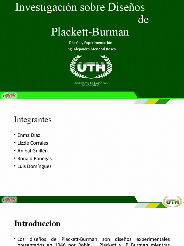 Diseño de Plackett-Burman: Guía y Aplicaciones | PDF | Experimentar ...