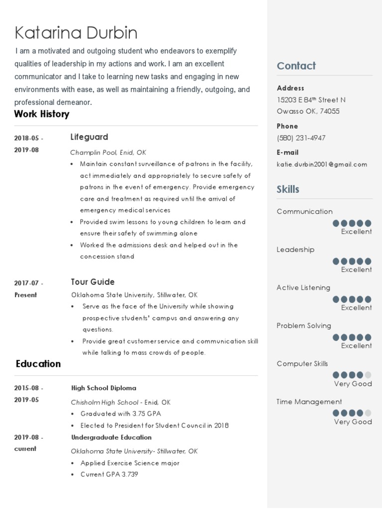 Katarina Durbin's Leadership Resume | PDF