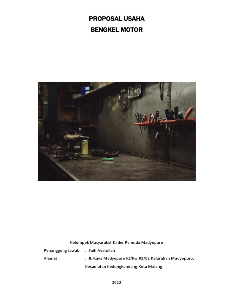 Proposal Usaha Bengkel Motor Madyopuro | PDF | Bisnis | Pengelolaan ...