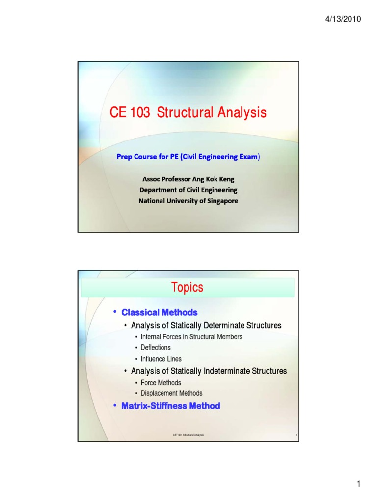 CE 103 Structural Analysis | PDF | Structural Analysis | Truss