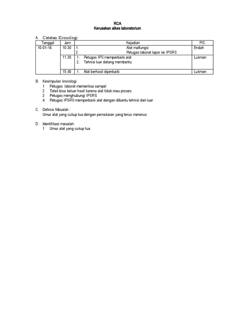 Contoh Rca | PDF | Pengembangan Diri | Sains & Matematika