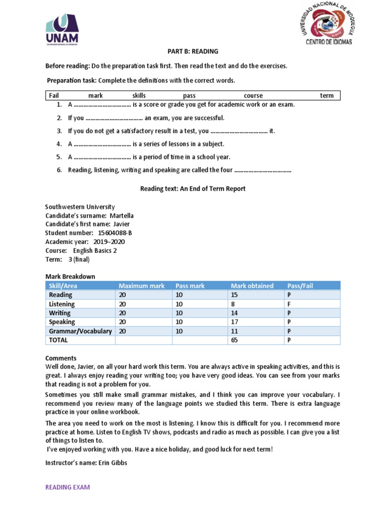 Part B: Reading Before Reading: Do The Preparation Task First. Then ...