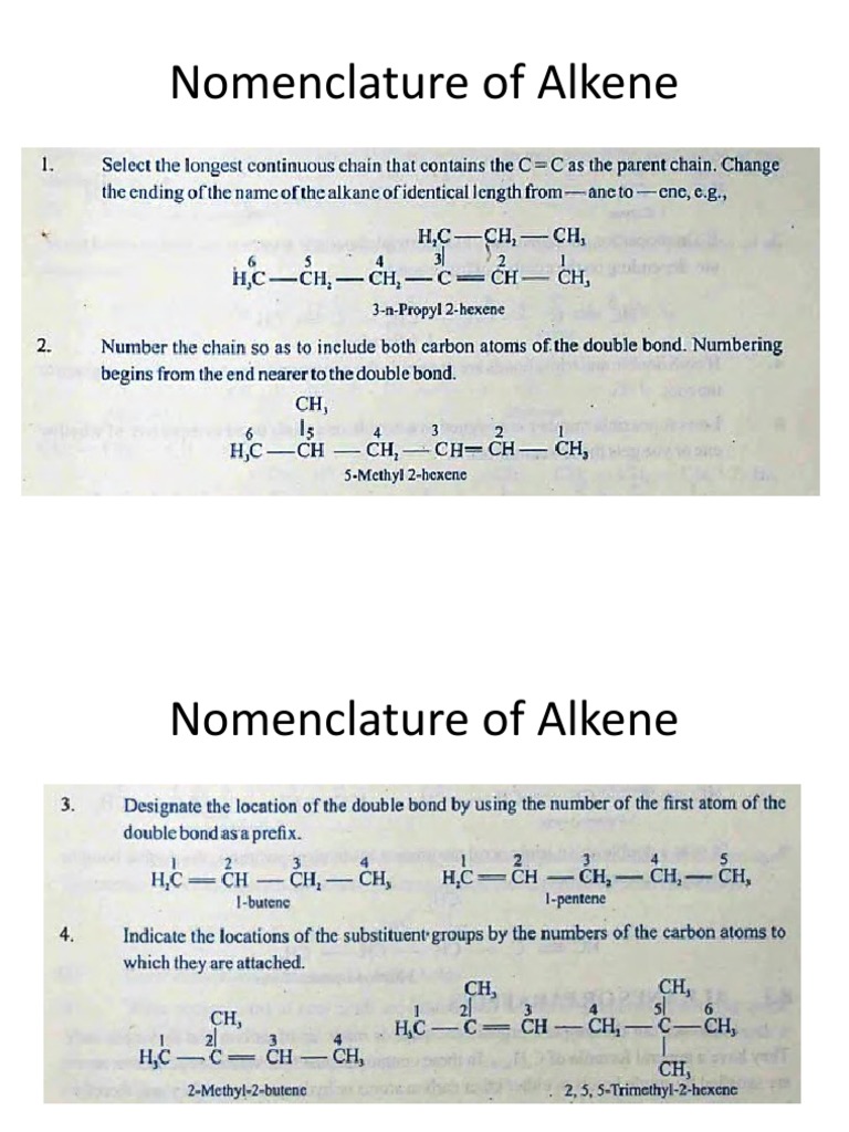 Lecture#6 Nomenclature of Alkene and Alkyne | PDF