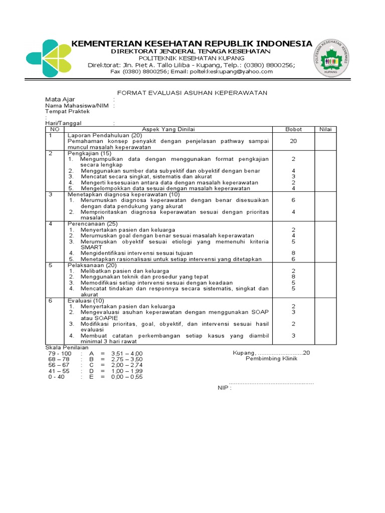 Format Evaluasi Asuhan Keperawatan | PDF