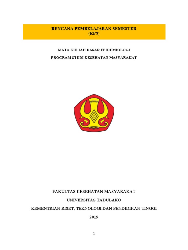 Format Terbaru Rps Dasar Epidemiologi 2019 | PDF