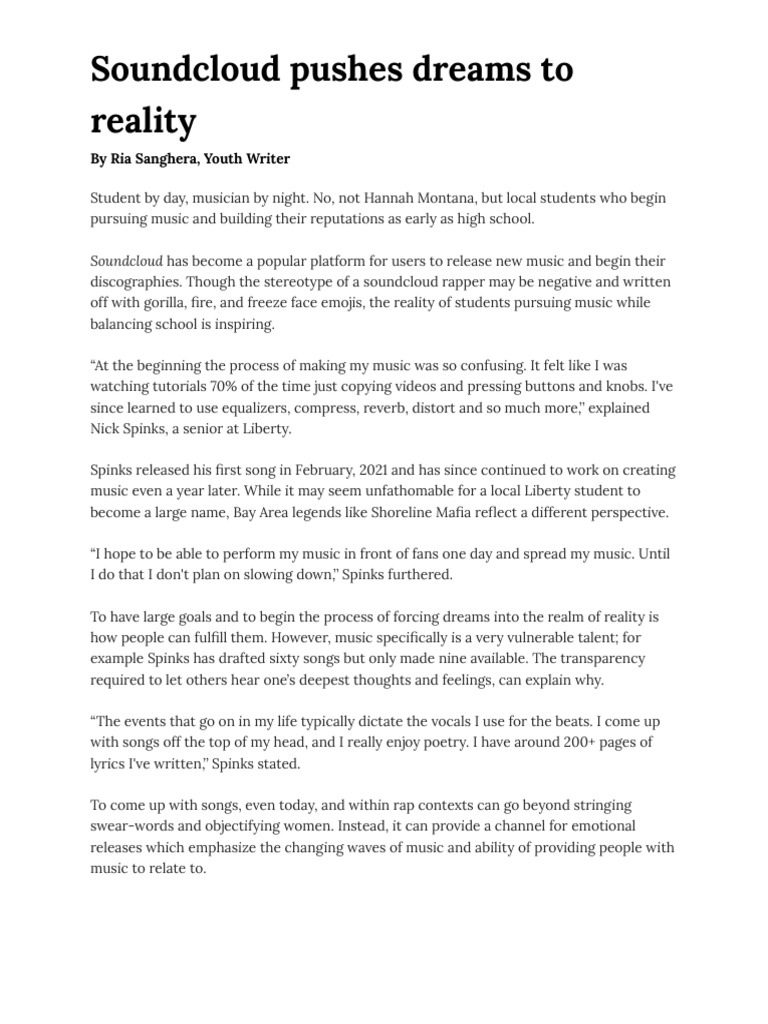 Soundcloud Rapper Article | PDF | Psychological Trauma | Hip Hop Music