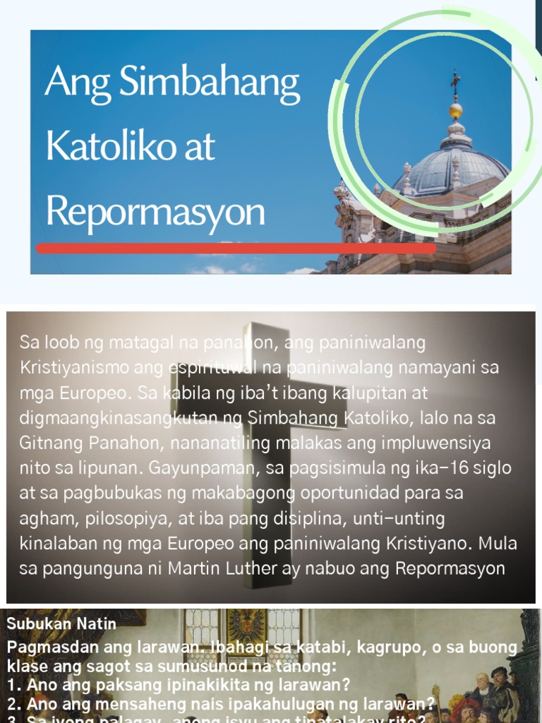 5-Ang Simbahang Katoliko at Repormasyon | PDF